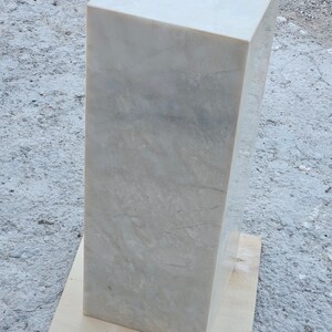White and Cream Marble Side Table,plinth Italian Marble 100% Handmade ...