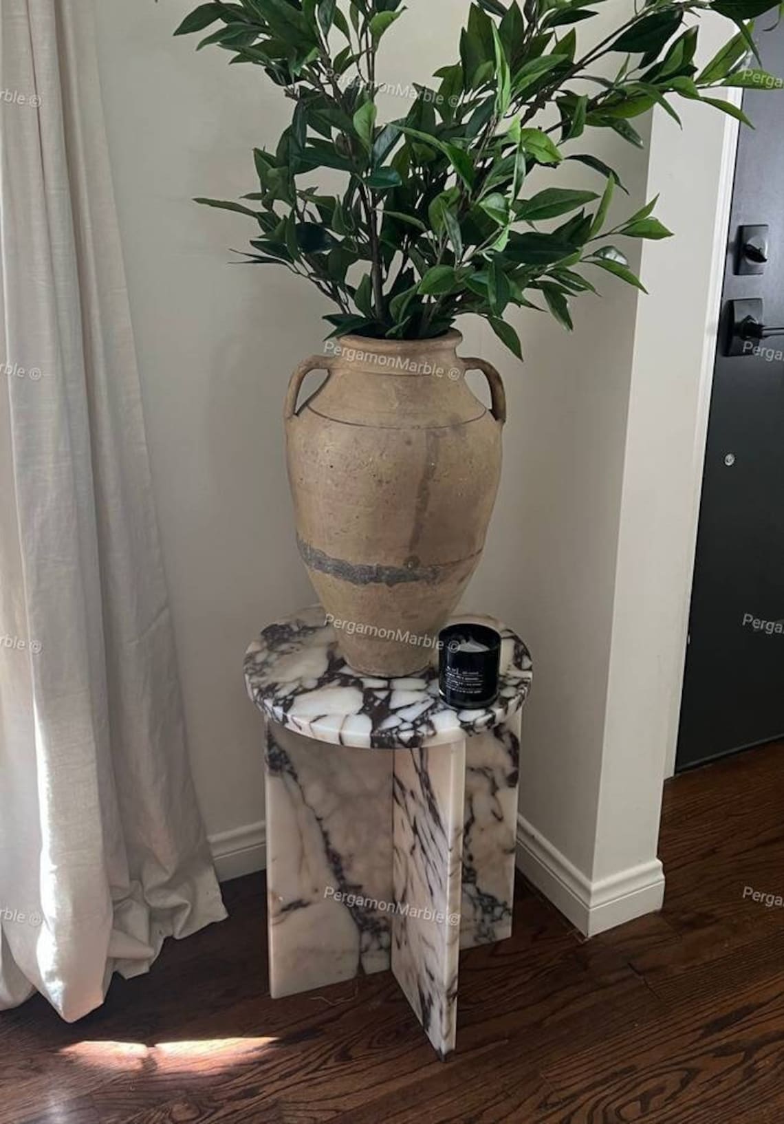 Calacatta Viola Marble Side Table End Table Italian Marble - Etsy