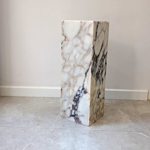 Calacatta Viola Marble Side Table,plinth Italian Marble 100% Handmade ...