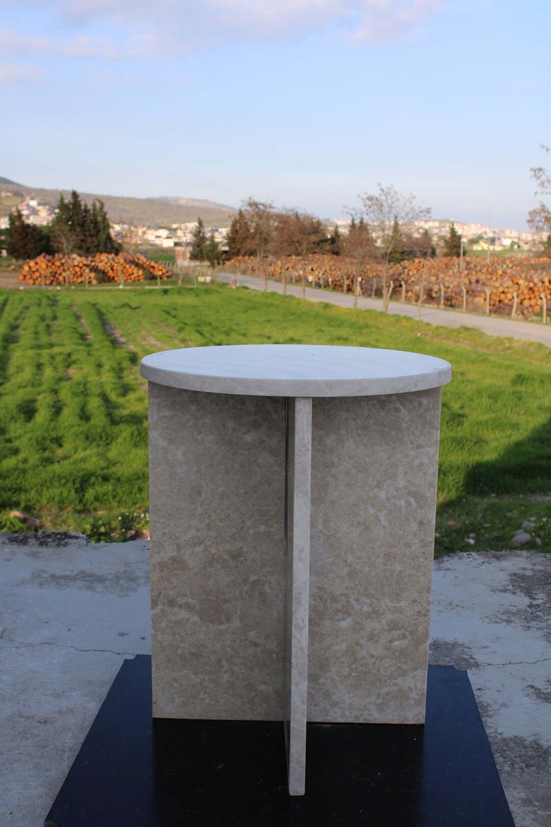 Beige Marble Side Table End Table Italian Marble 100% - Etsy