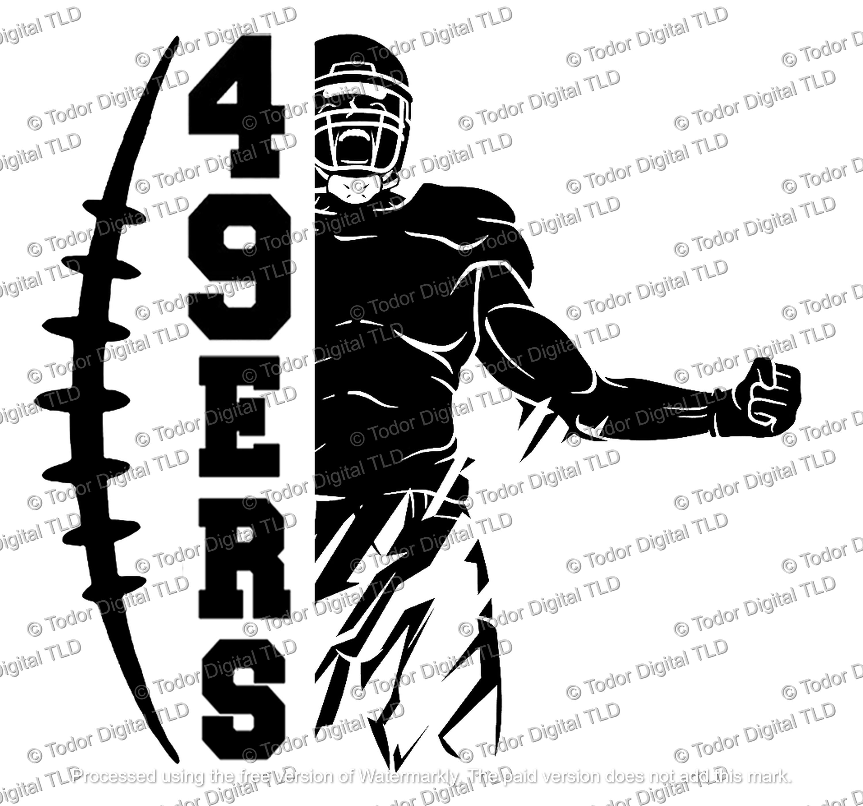 Football Svg File Football Clipart Football Cut File 49ERS Team Cut ...