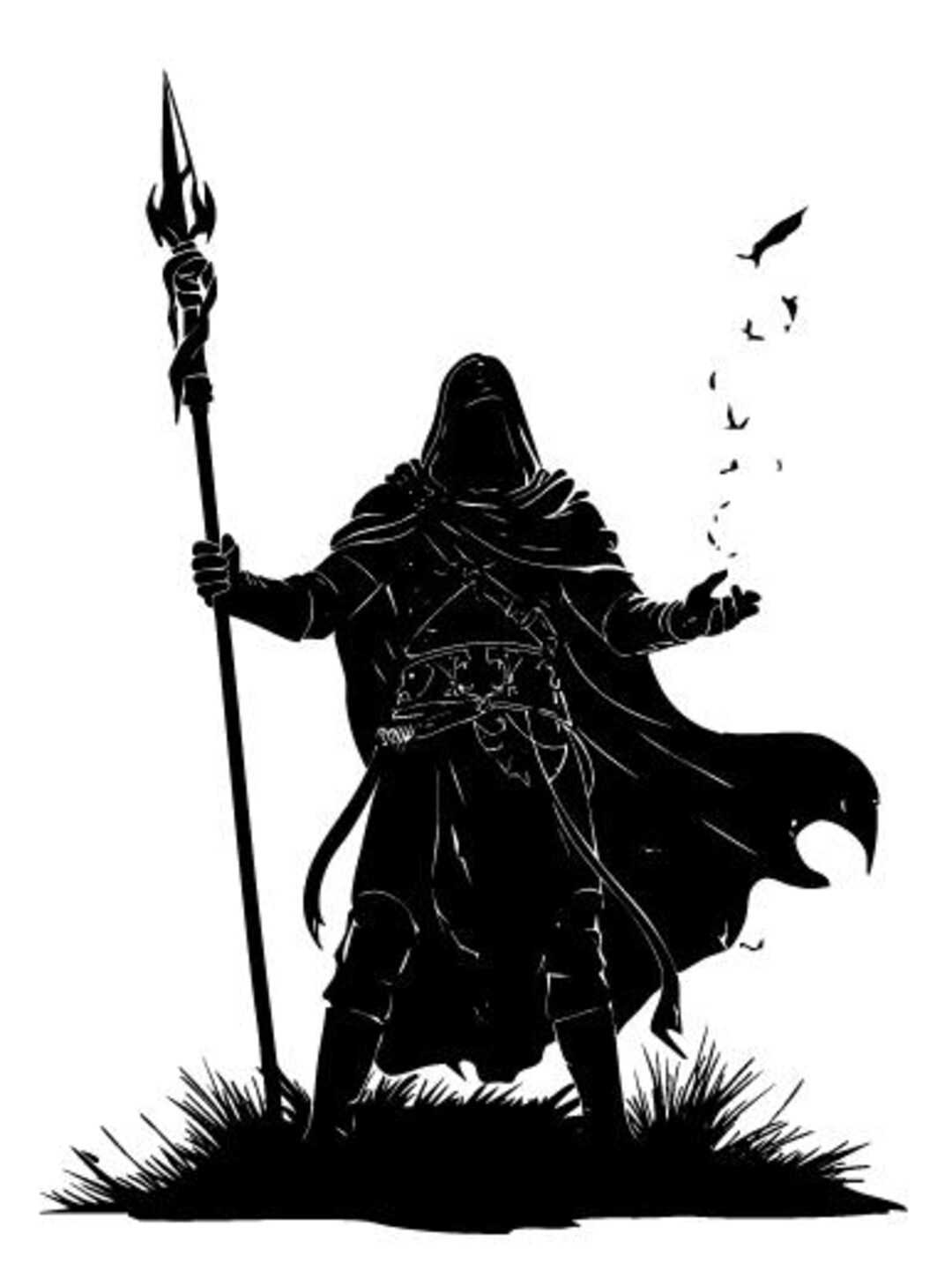 Mage Silhouette SVG, Wizard Vector Graphic, Dnd RPG Clipart (digital ...