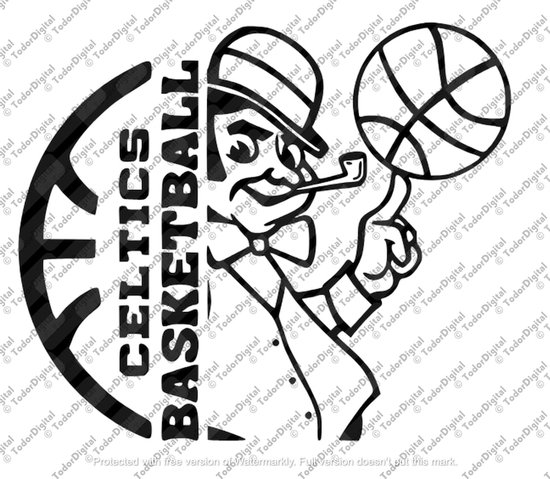 Celtics Basketball Mascot SVG: Cut File Clipart (digital Download) - Etsy