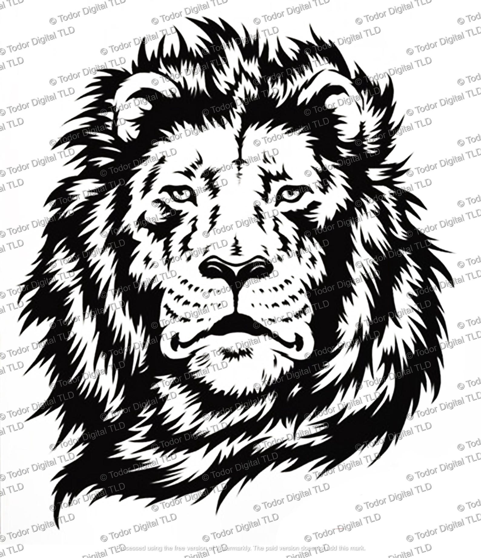 Lion Head Svg: Wild Animal Clipart, Stencil Vector (digital Download ...
