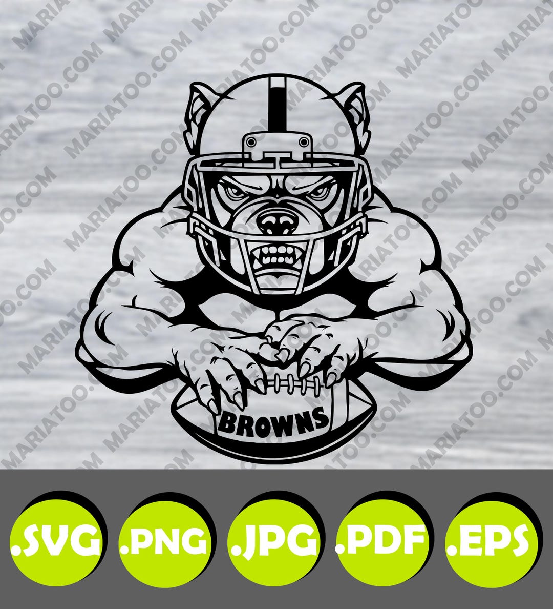 Cleveland Football Bulldog SVG, Dawg Mascot Clipart (digital Cut File ...