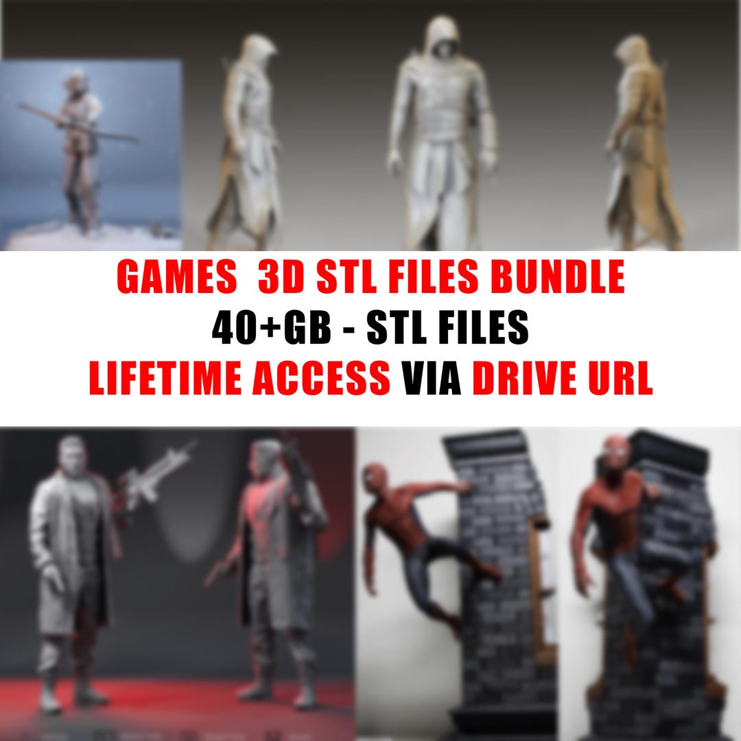 Games STL Files for 3D Printing Games STL Game Characters Stl Bundle ...