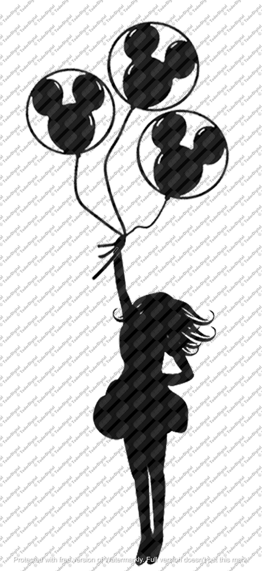 Girl Svg File - Girl With Balloons Svg Design - Balloons Cut File ...