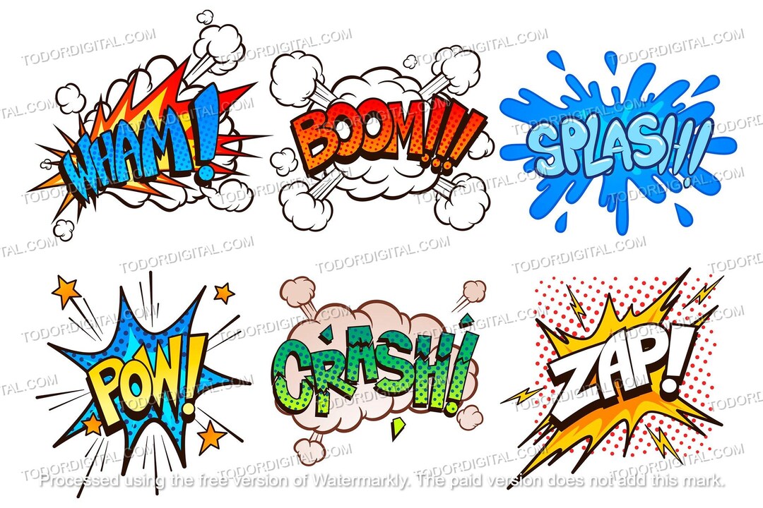 Comic Book Sound Effects | Design for Comic Book | Comic Strips | EPS ...