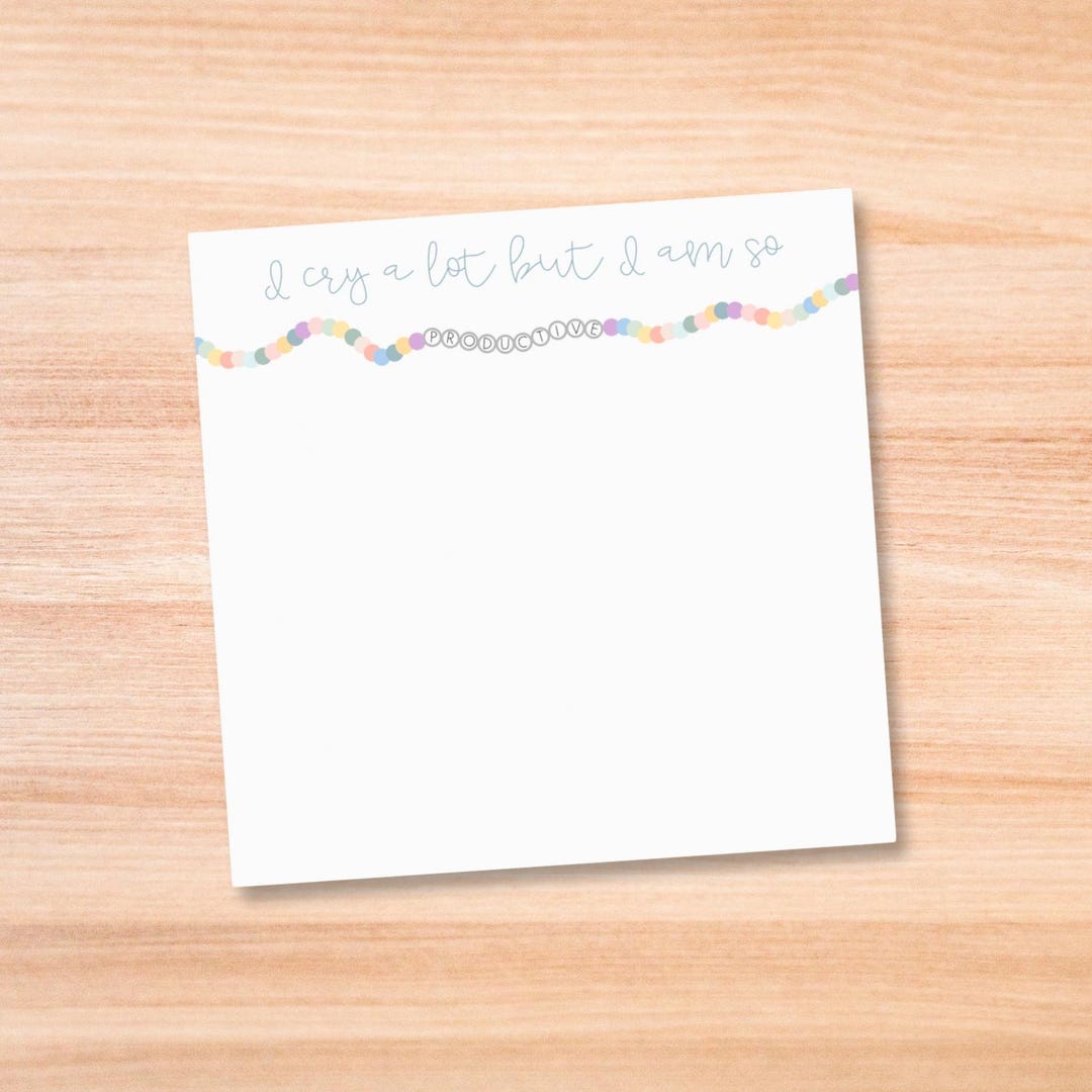 Taylor Swift Post-it Notes, I Cry a Lot but I Am so Productive Notes ...