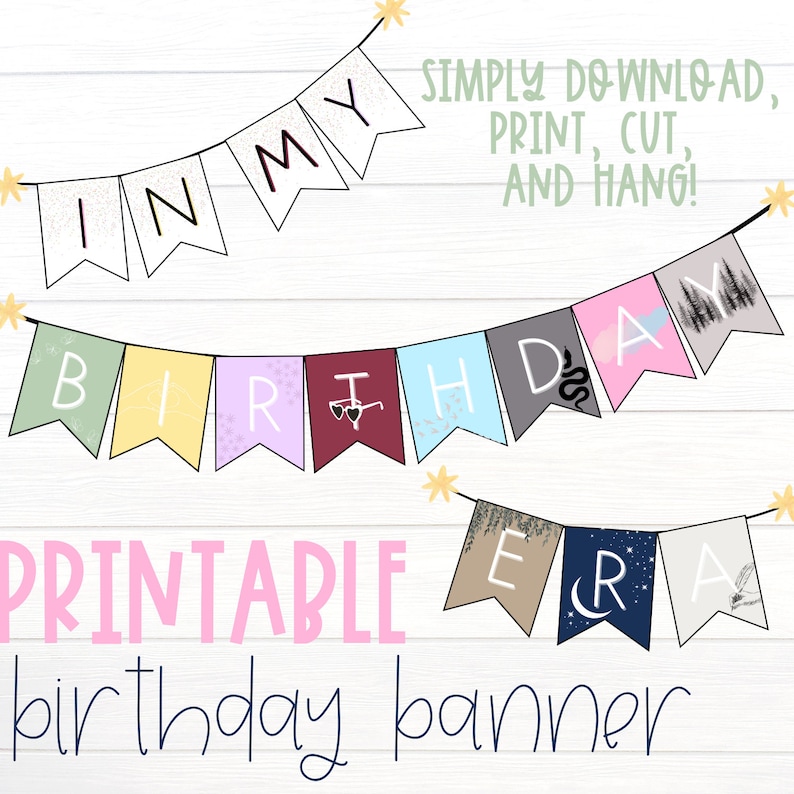 TS Printable Banner, TS Birthday, Eras Printable, TS Party Decor ...