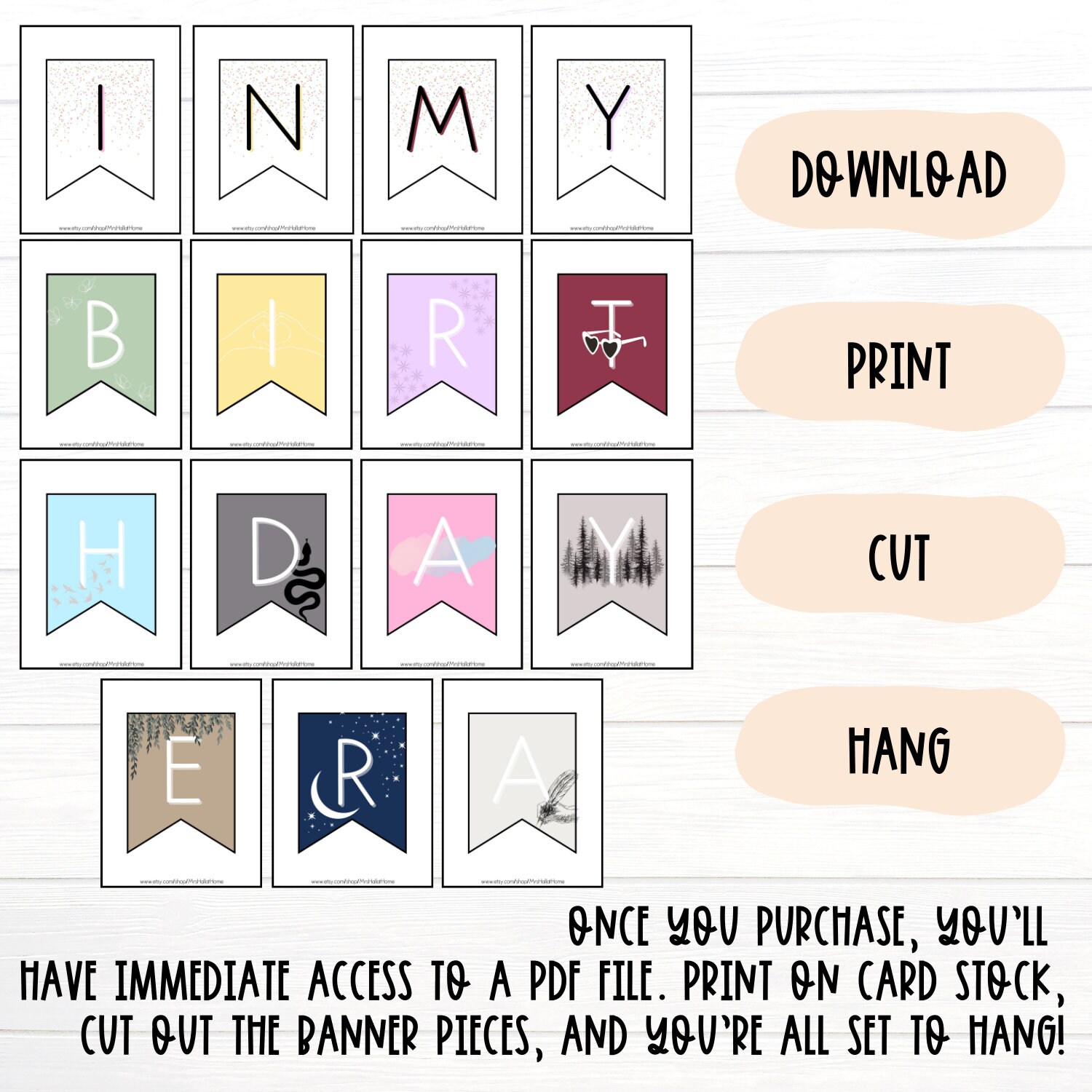 TS Printable Banner, TS Birthday, Eras Printable, TS Party Decor ...
