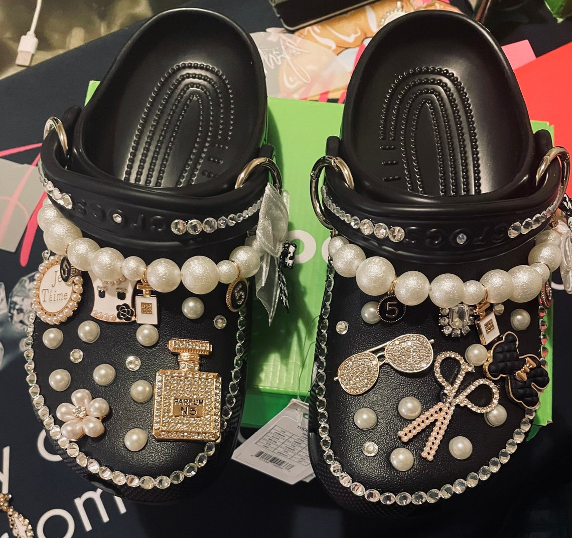 Bling and Pearl Custom Crocs the Remix - Etsy