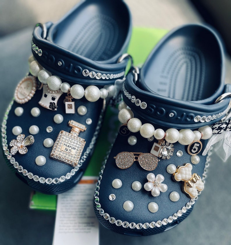 Bling and Pearl Custom Crocs “the Remix” - Etsy