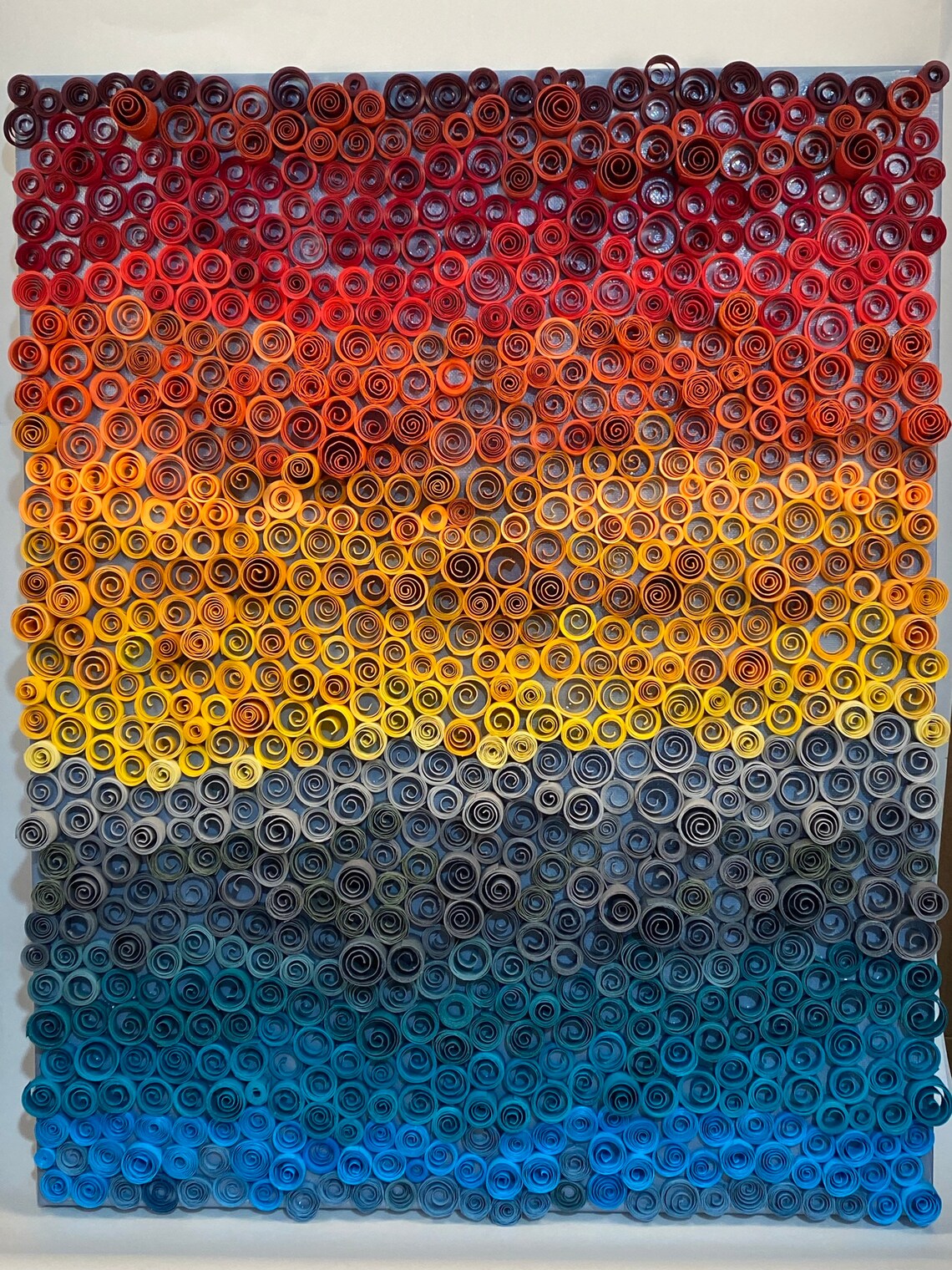 Large Quill Blues and Warms - Etsy