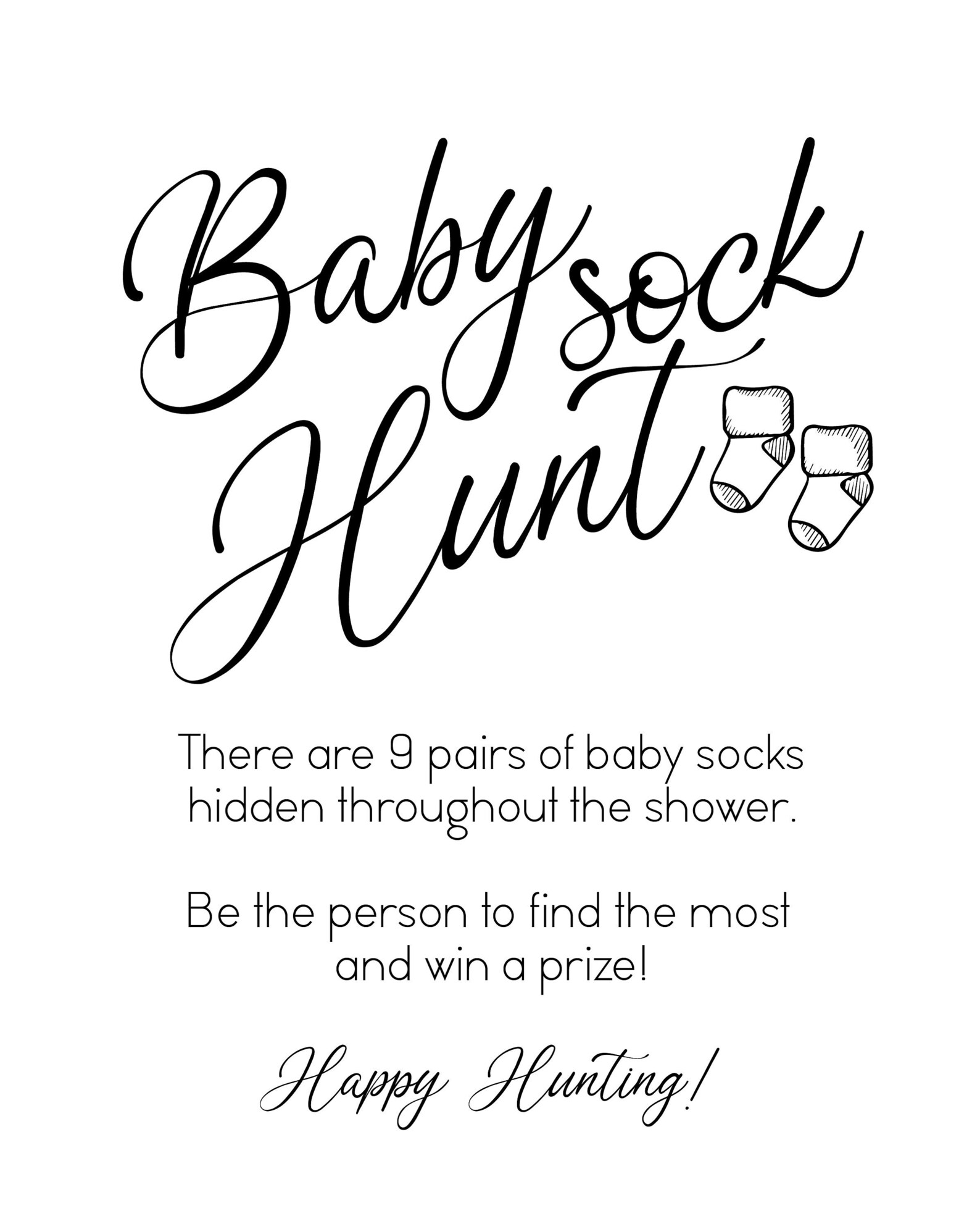 Baby Shower Sock Hunt Game - Etsy