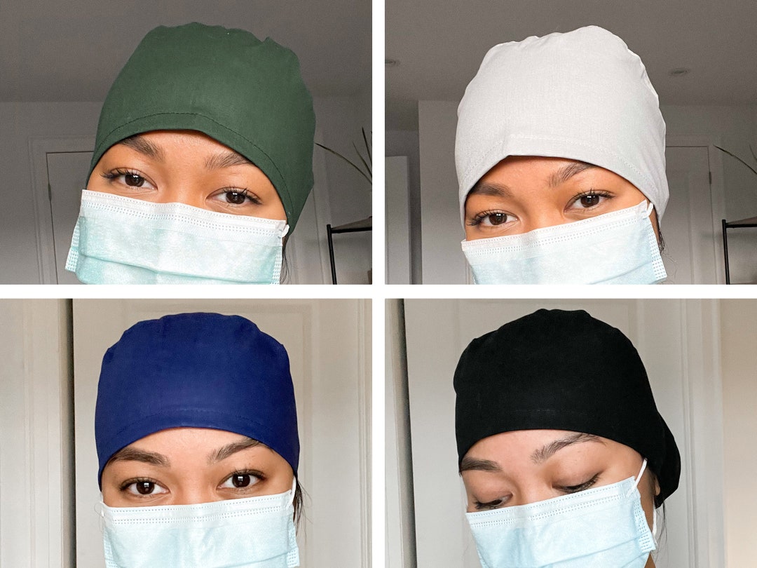 Solid Colour Scrub Caps - Navy Blue | Forest Green | Black | Grey ...