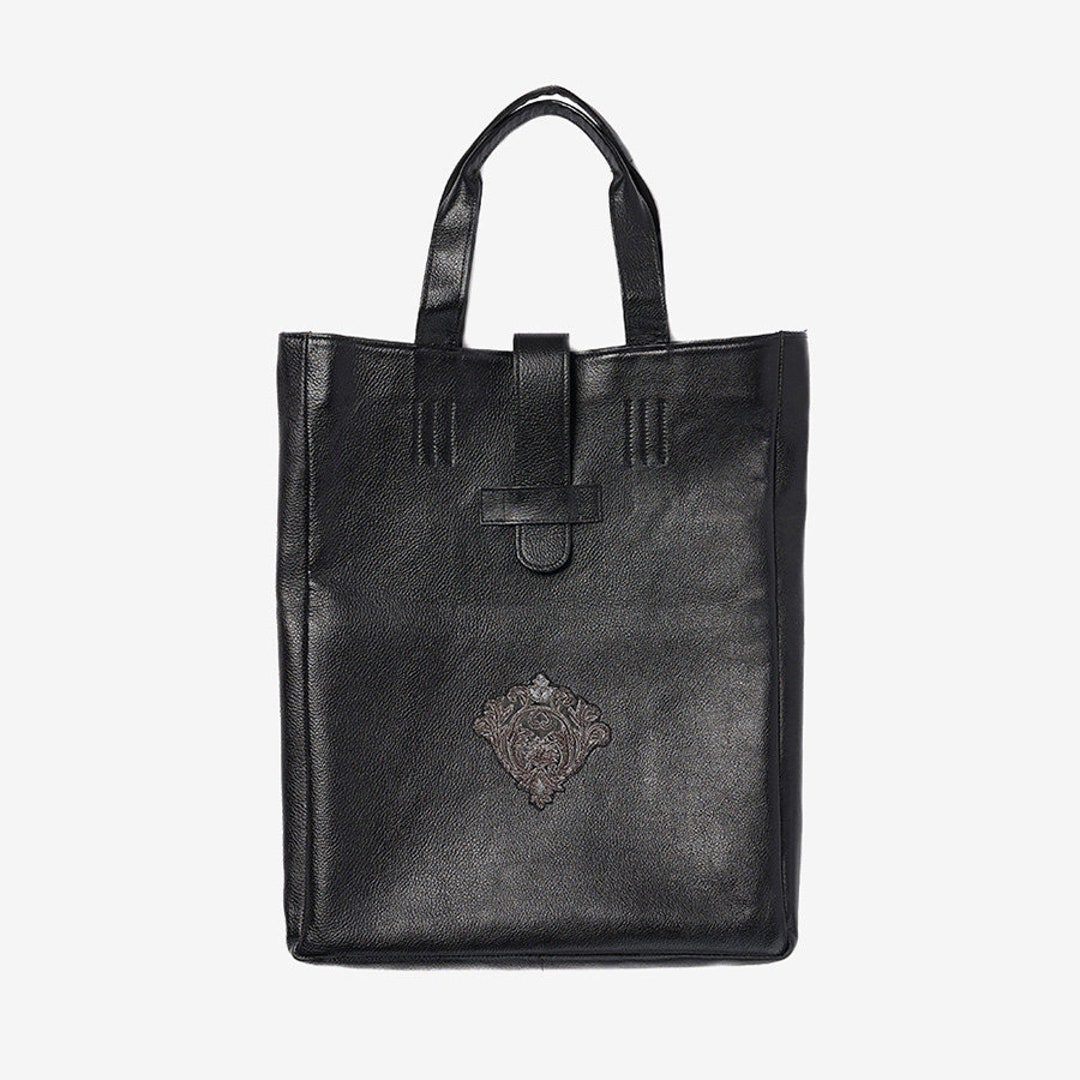 Handgemachte schwarze LederTasche - Etsy.de