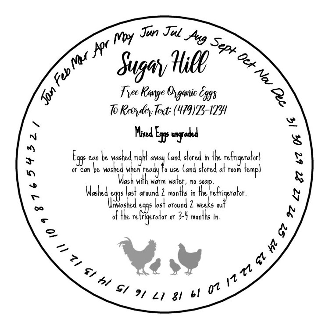 Chicken Date Stickers - Fresh Egg Stickers - Farm Fresh Stickers - Egg ...