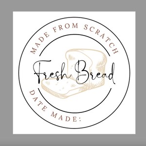 Homemade Bread Label - Fresh Bread - Bread - Loaf Labels - Bread Labels ...