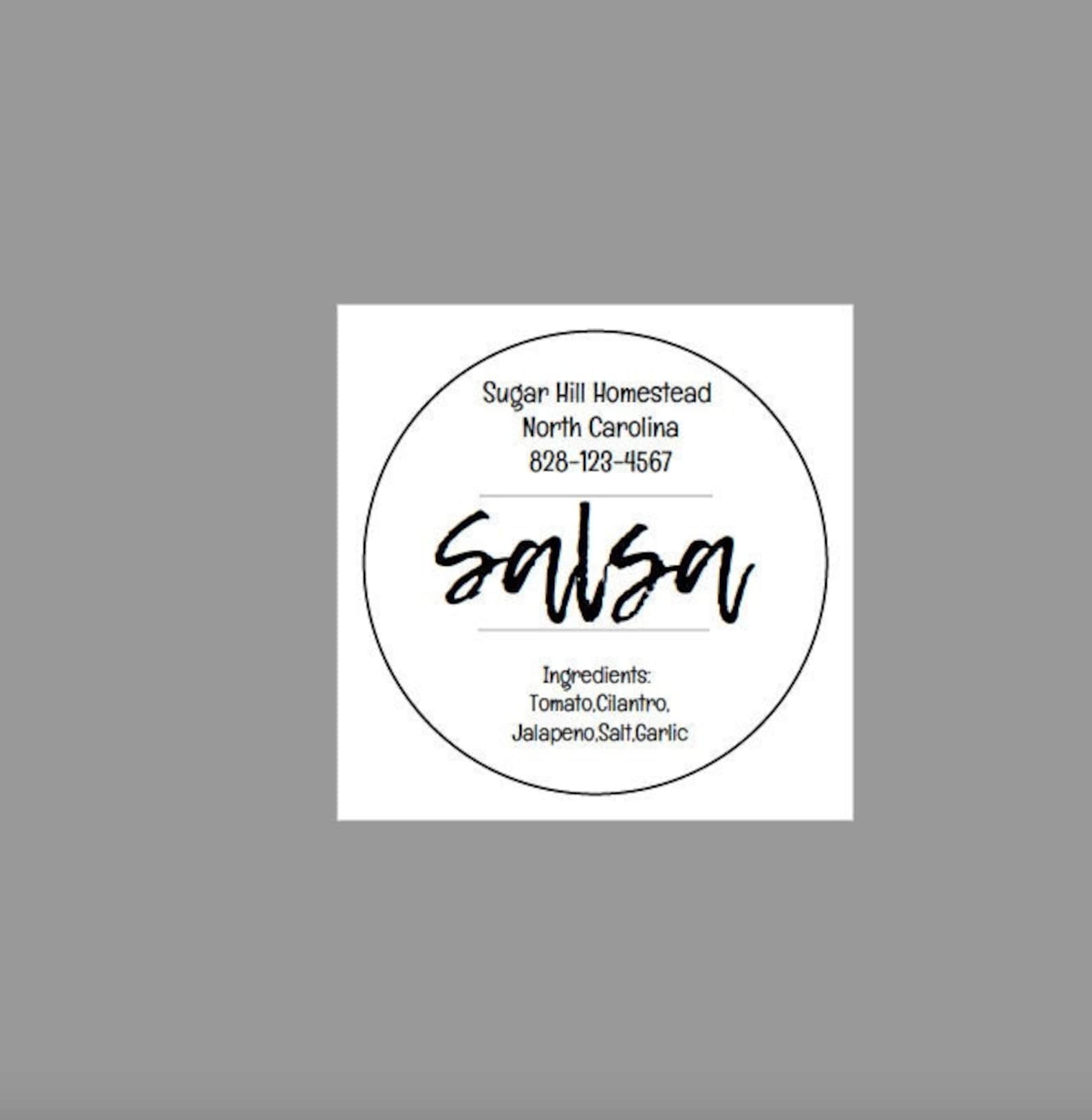 Salsa Label - Salsa - Fresh Salsa - Fresh Salsa Label - Salsa Labels ...