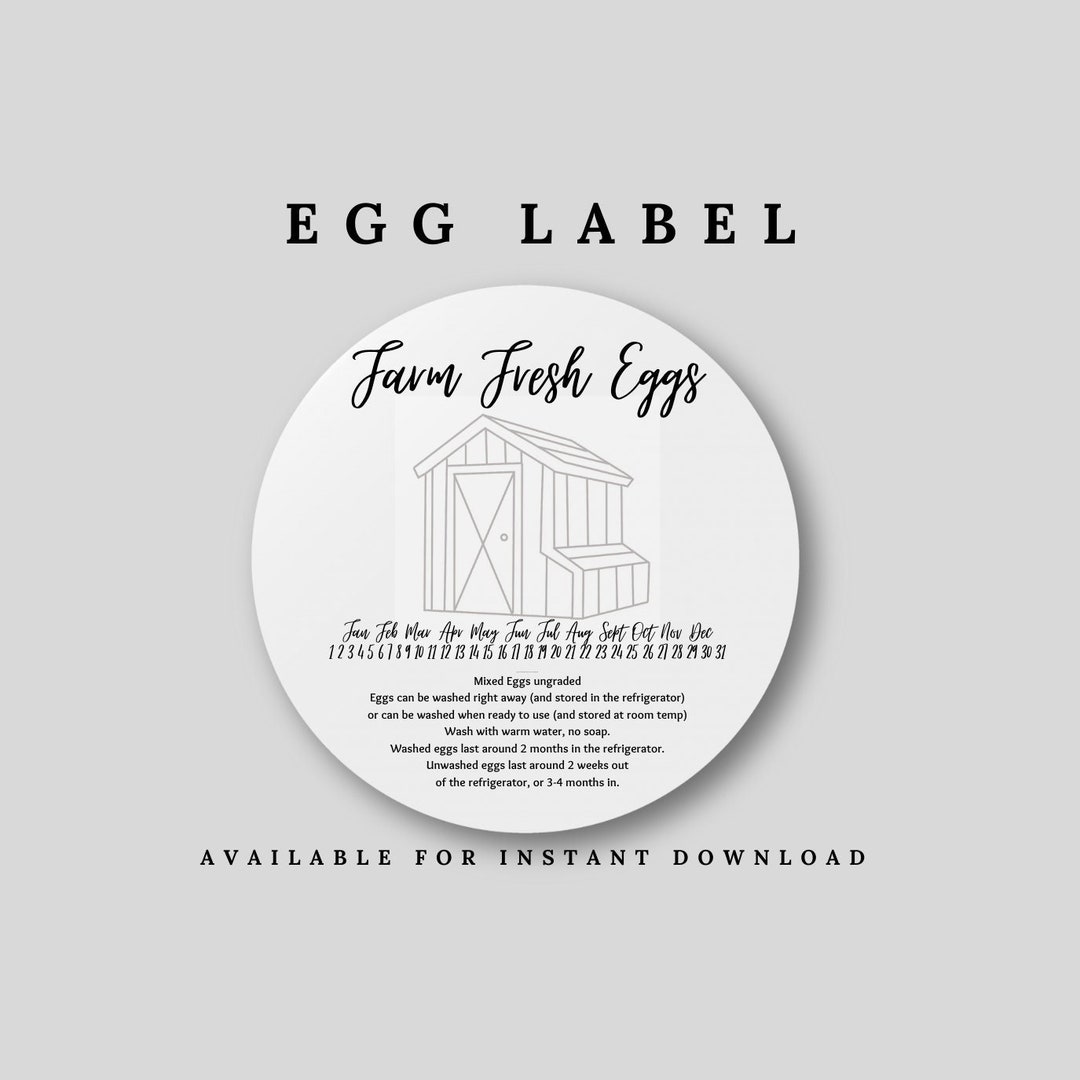Chicken Date Labels - Fresh Egg Stickers - Farm Fresh Stickers - Egg ...