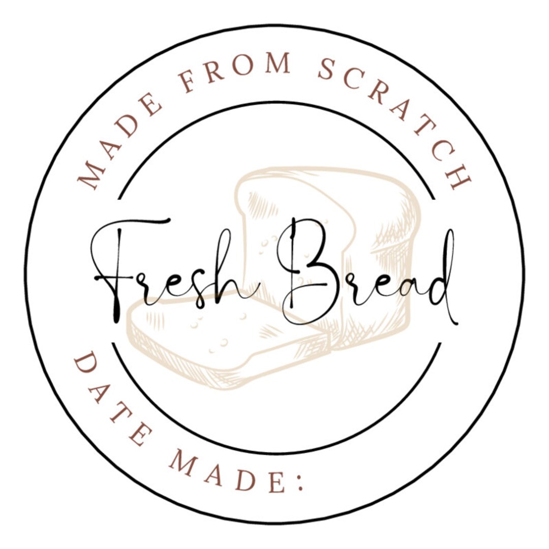 Homemade Bread Label Fresh Bread Bread Loaf Labels Bread Labels Digital ...