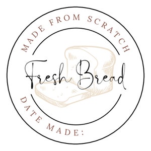 Homemade Bread Label - Fresh Bread - Bread - Loaf Labels - Bread Labels ...