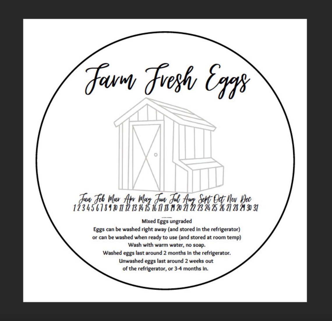 Farm Labels - Printable - Round Farm Label - Farm Product Label - Farm ...