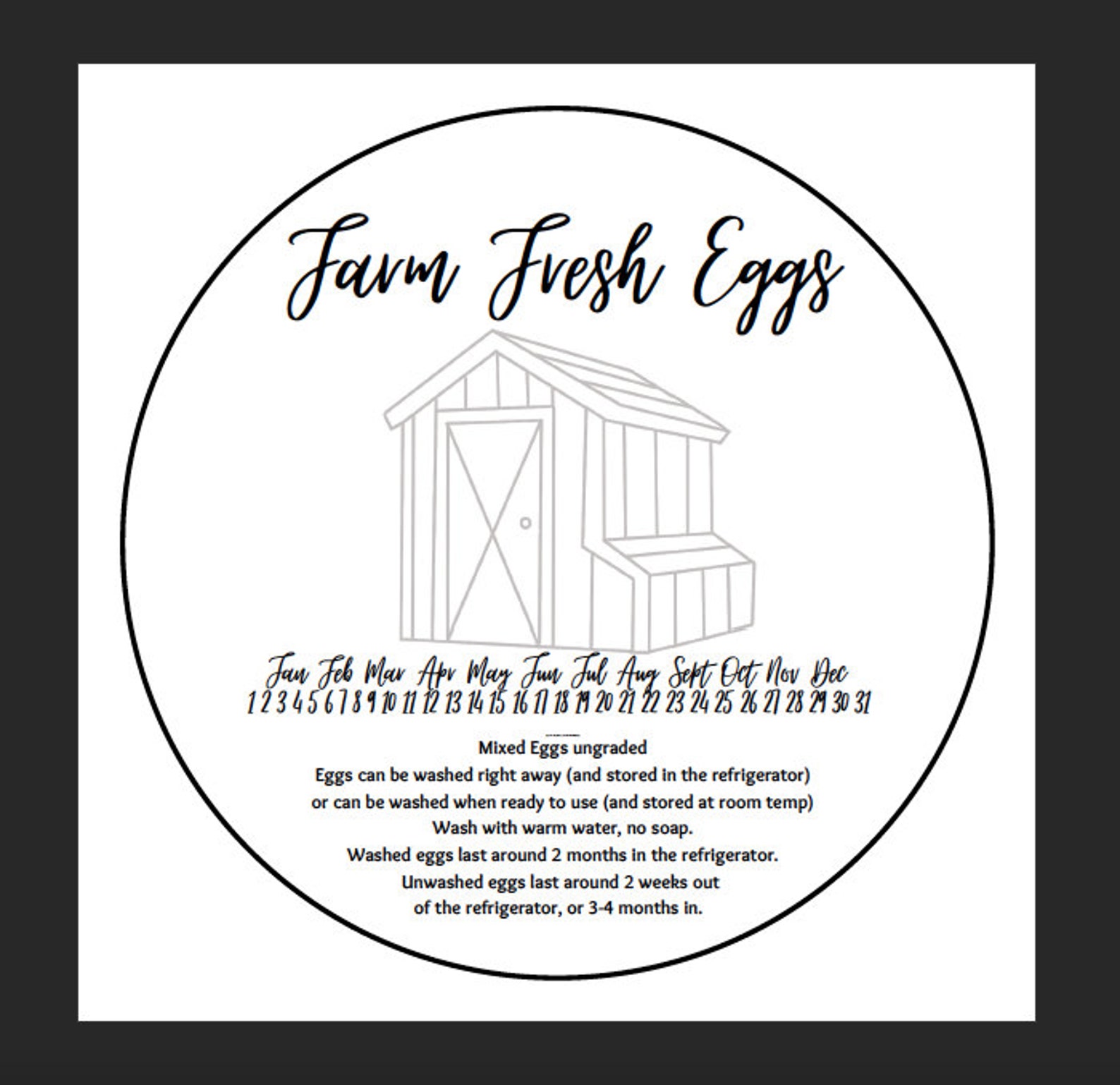 Farm Labels Printable Round Farm Label Farm Product Label Farm ...