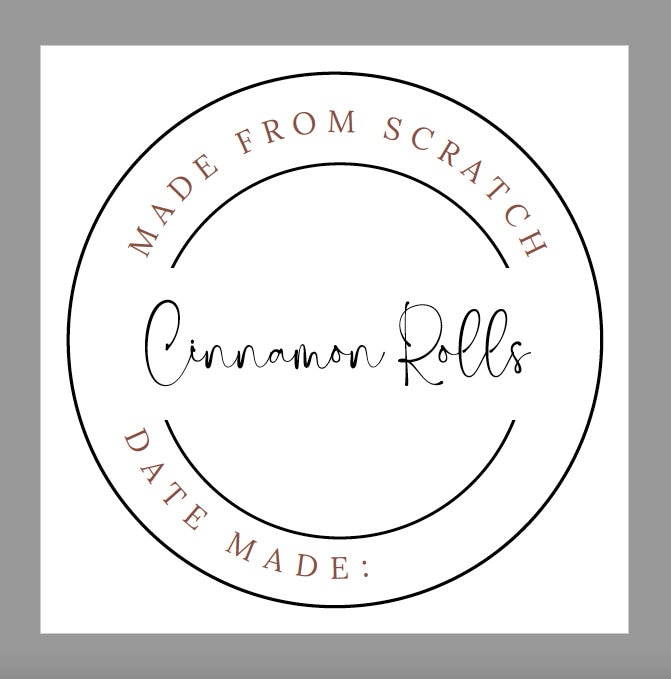 Homemade Cinnamon Roll Labels - Cinnamon Rolls - Cinnamon Roll ...