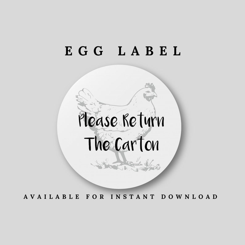Return the Carton Label Fresh Egg Labels Farm Fresh Labels Egg Carton ...