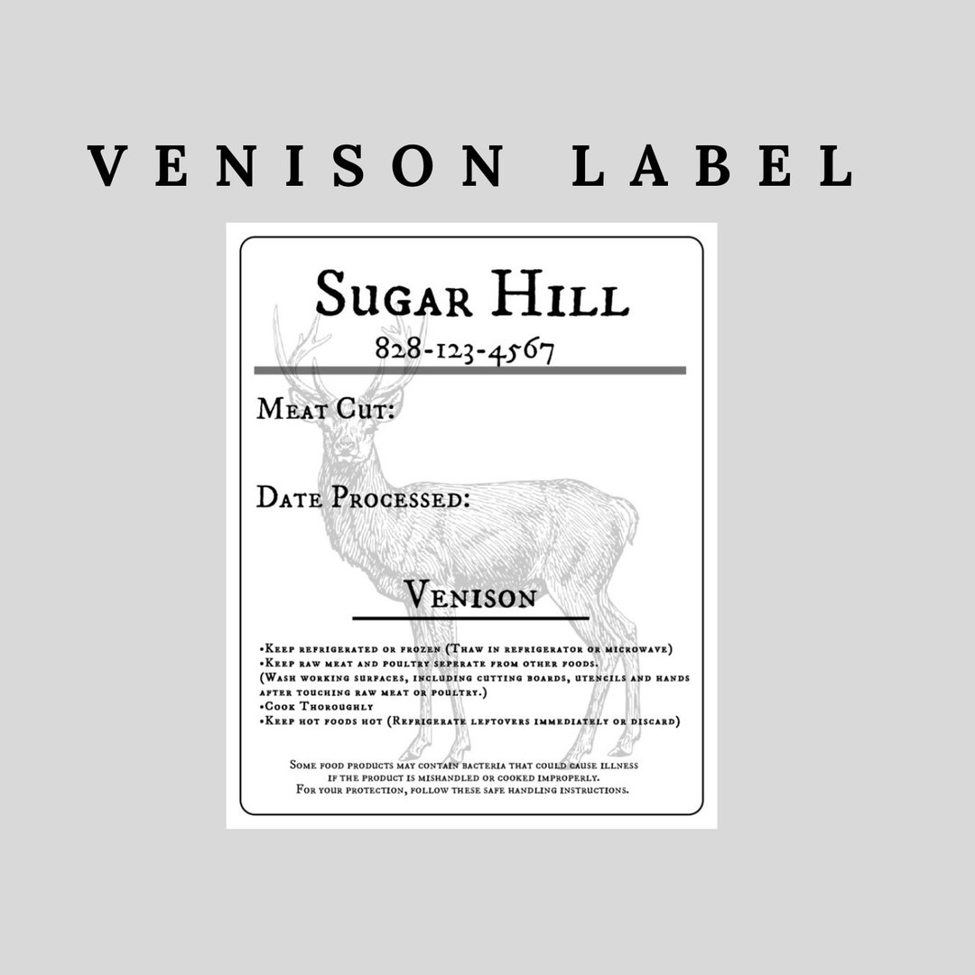 Venison Meat - Meat Template - Venison Labels - Meat Labels - Venison ...