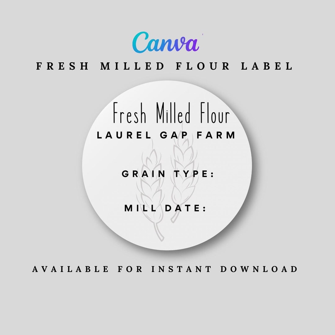 Fresh Milled Flour - FMF Label - Flour Label - Grain Label - Wheat ...