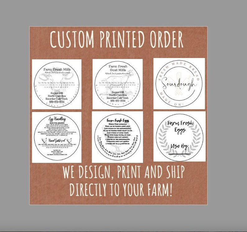Printed Farm Labels - Egg Labels - Farm Labels - Milk Labels - Round ...