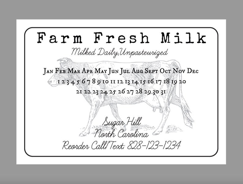 Fresh Milk Stickers - Milk Labels - Farm Fresh Labels -milk Carton ...