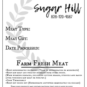 Meat Labels - Safe Handling Instructions - Meat Processing - Fresh Meat ...