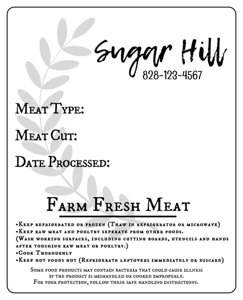 Meat Labels - Safe Handling Instructions - Meat Processing - Fresh Meat ...