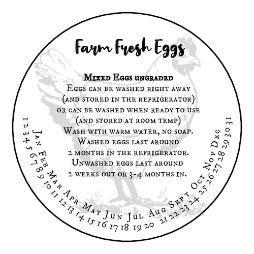 Chicken Date Stickers Fresh Egg Stickers Farm Fresh - Etsy