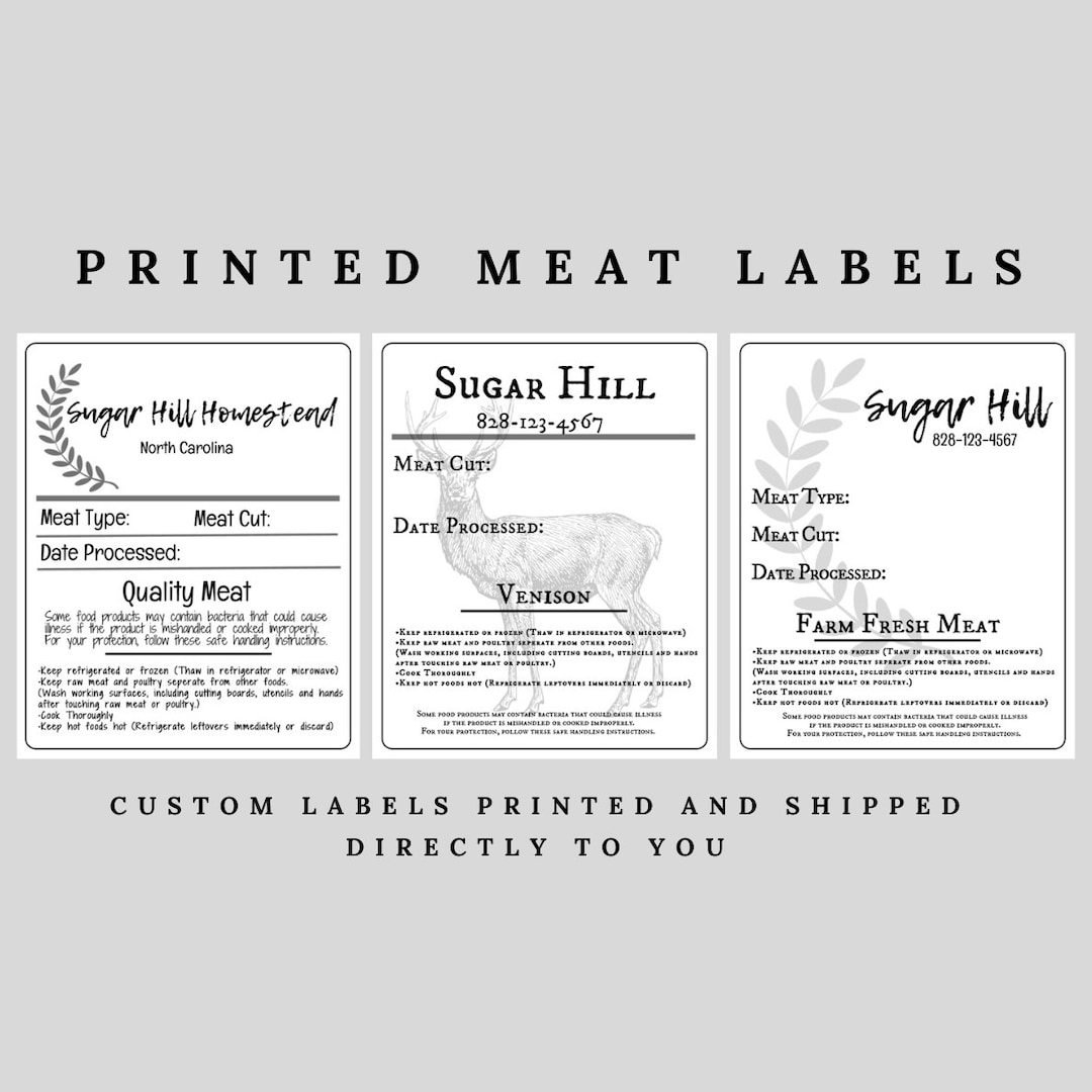 Printed Meat Labels Venison Labels Farm Labels Printed Meat Label Farm ...