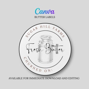 Fresh Butter Labels - Butter Stickers -homemade Butter - Farm Sticker ...