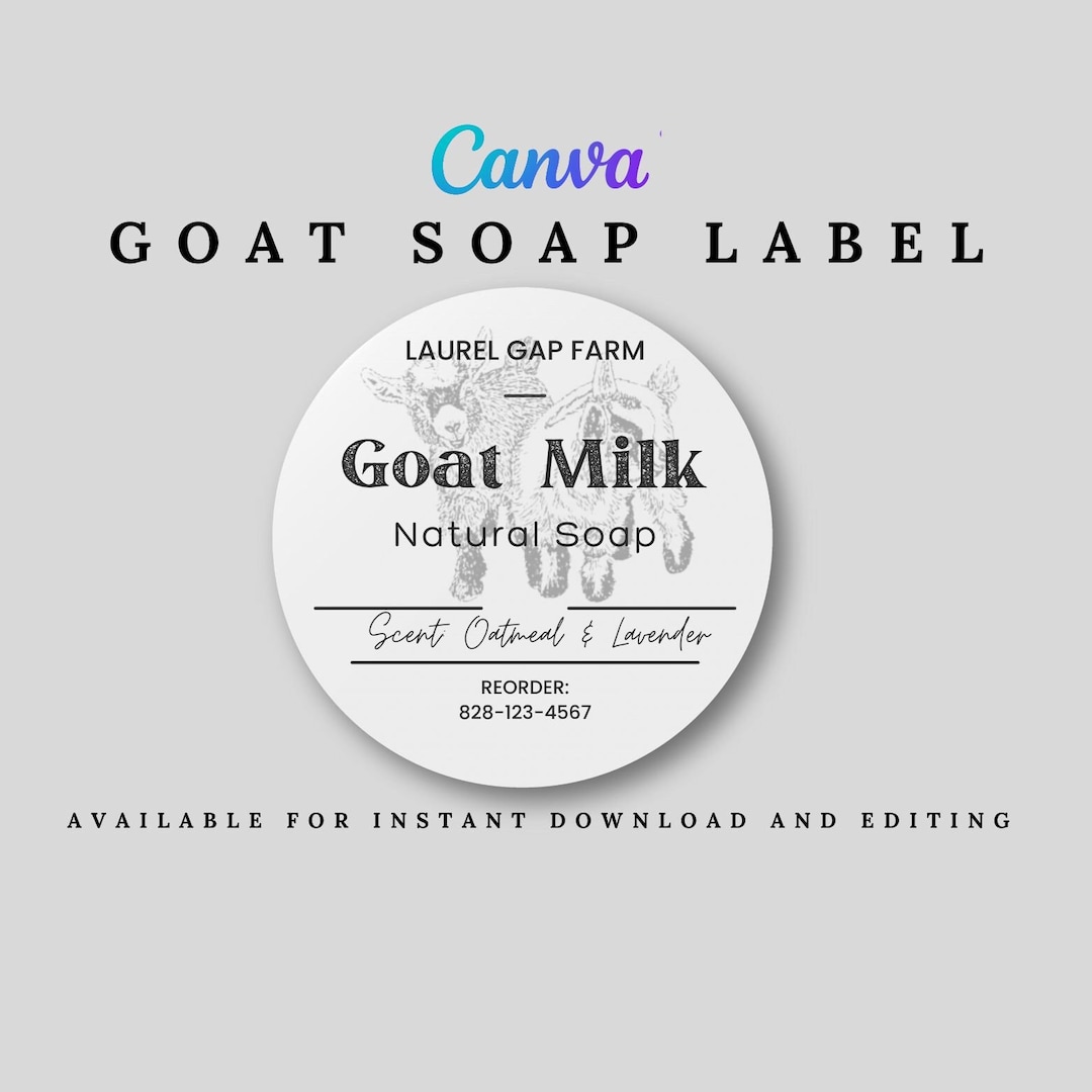 Goat Milk Soap Label - Farm Labels - Round Soap Labels - Goat Soap ...