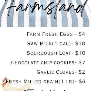 Farm Stand Template - Produce Price Sheet Template - Editable Farm ...