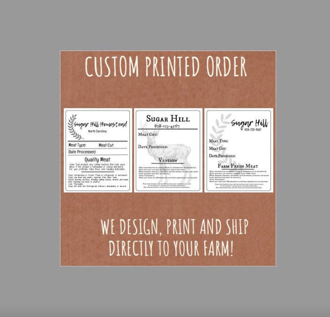 Printed Meat Labels Venison Labels Farm Labels Printed Meat Label Farm ...