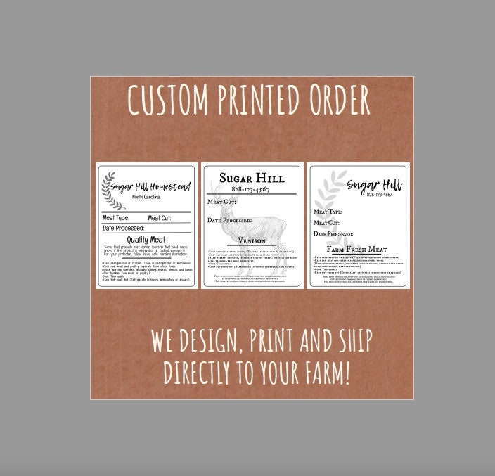 Printed Meat Labels Venison Labels Farm Labels Printed - Etsy