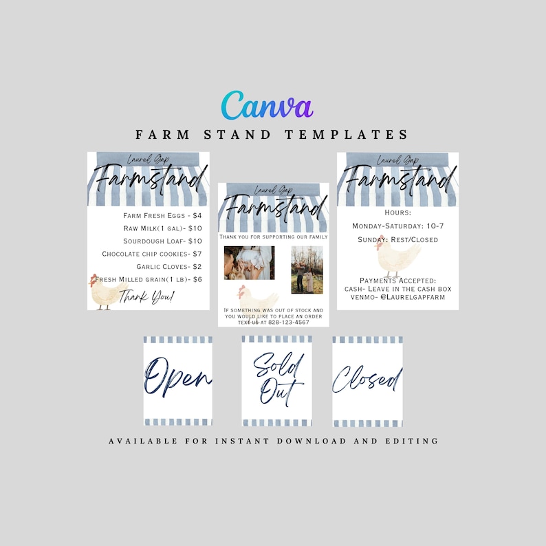 Farm Stand Template - Produce Price Sheet Template - Editable Farm ...