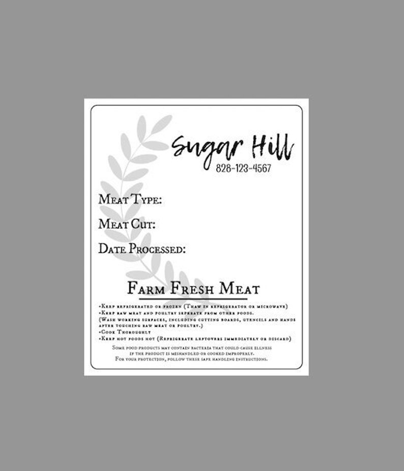 Meat Labels - Safe Handling Instructions - Meat Processing - Fresh Meat ...