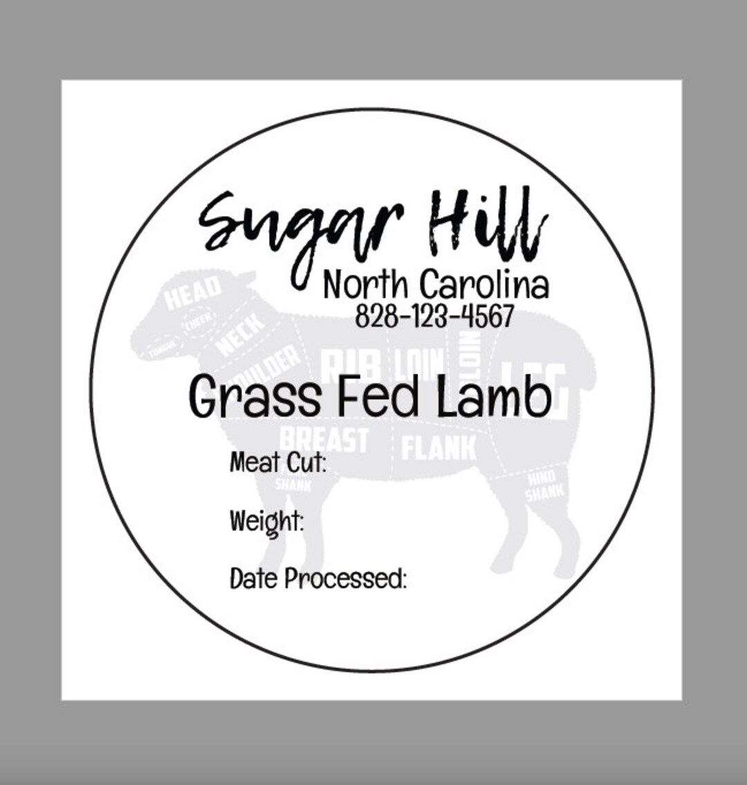 Meat Labels - Meat Processing - Fresh Meat Labels - Lamb Label - Custom ...