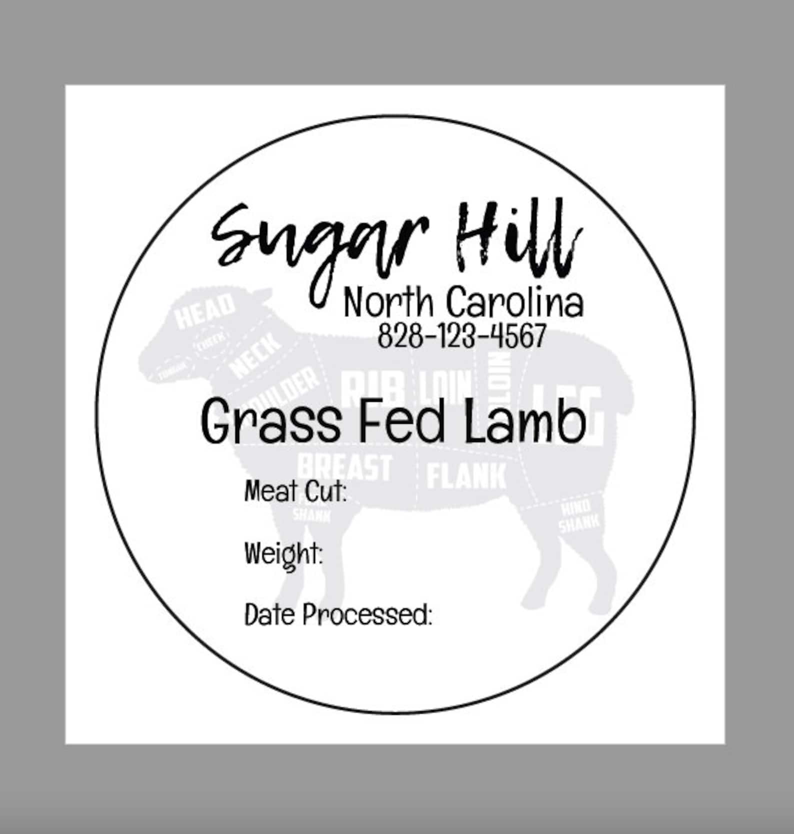 Meat Labels - Meat Processing - Fresh Meat Labels - Lamb Label - Custom ...