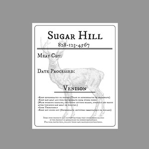 Printed Meat Labels Venison Labels Farm Labels Printed Meat Label Farm ...