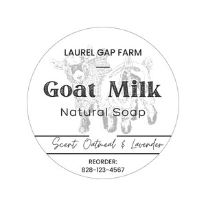 Goat Milk Soap Label - Farm Labels - Round Soap Labels - Goat Soap ...